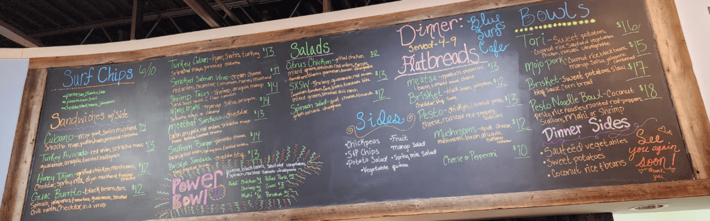 NEW MENU ITEMS - Blue Surf Cafe