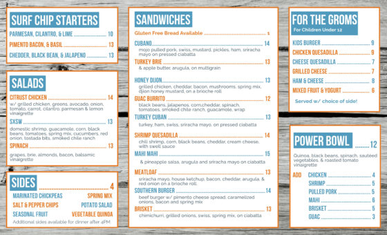 MENU - Blue Surf Cafe
