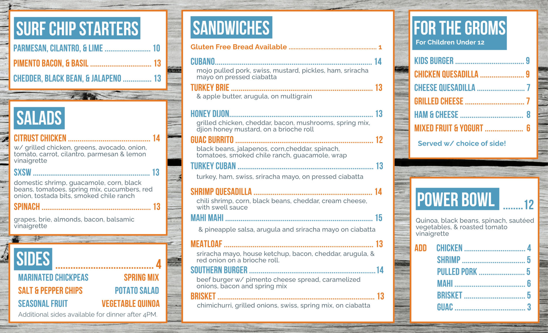 MENU - Blue Surf Cafe