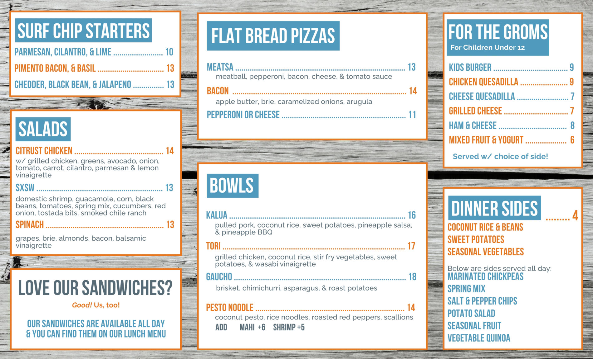 MENU - Blue Surf Cafe